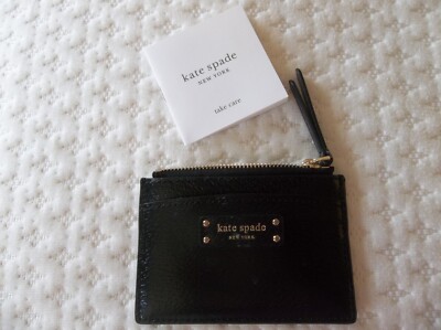 Kate Spade Coin Purse Wallet ID Card Holder ~Black 4"x 3" | eBay