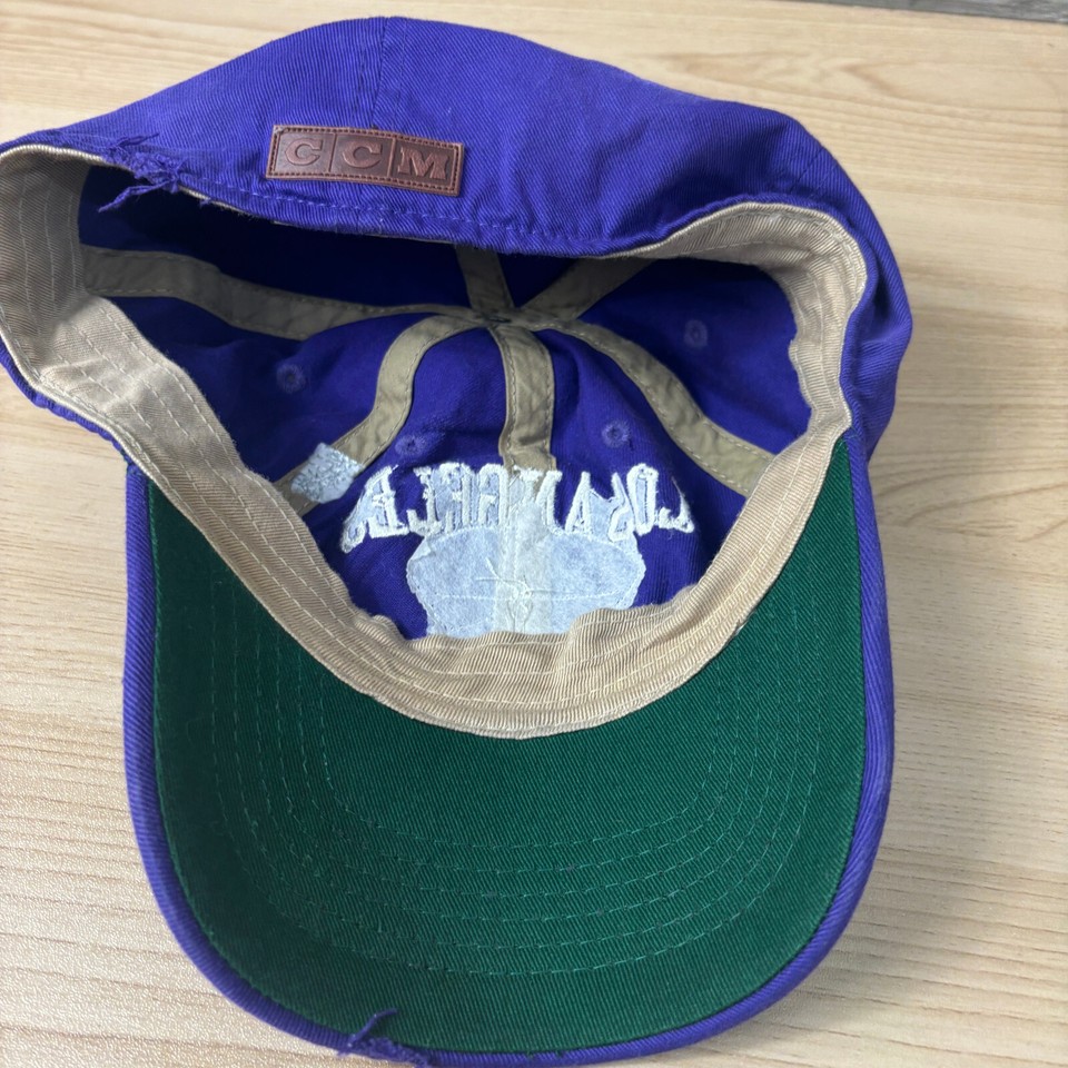 Los Angeles Kings Hat Cap Fitted L/XL Purple NHL Hockey CCM Pro OK'd ...
