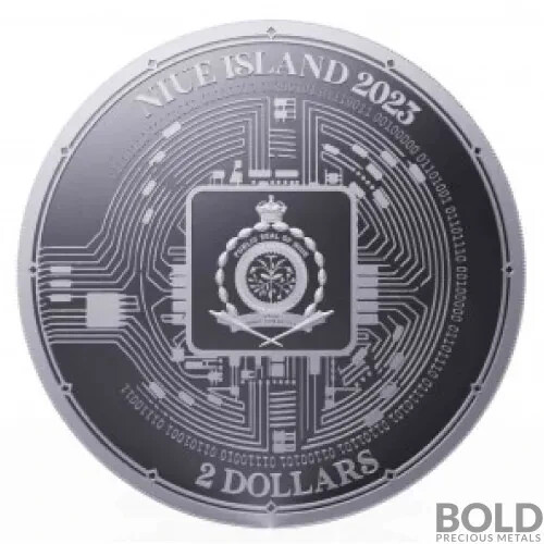 2023 - Niue Bitcoin CRYPTO Silver Coin Round .9999 Fine Silver 1 oz. IN ...