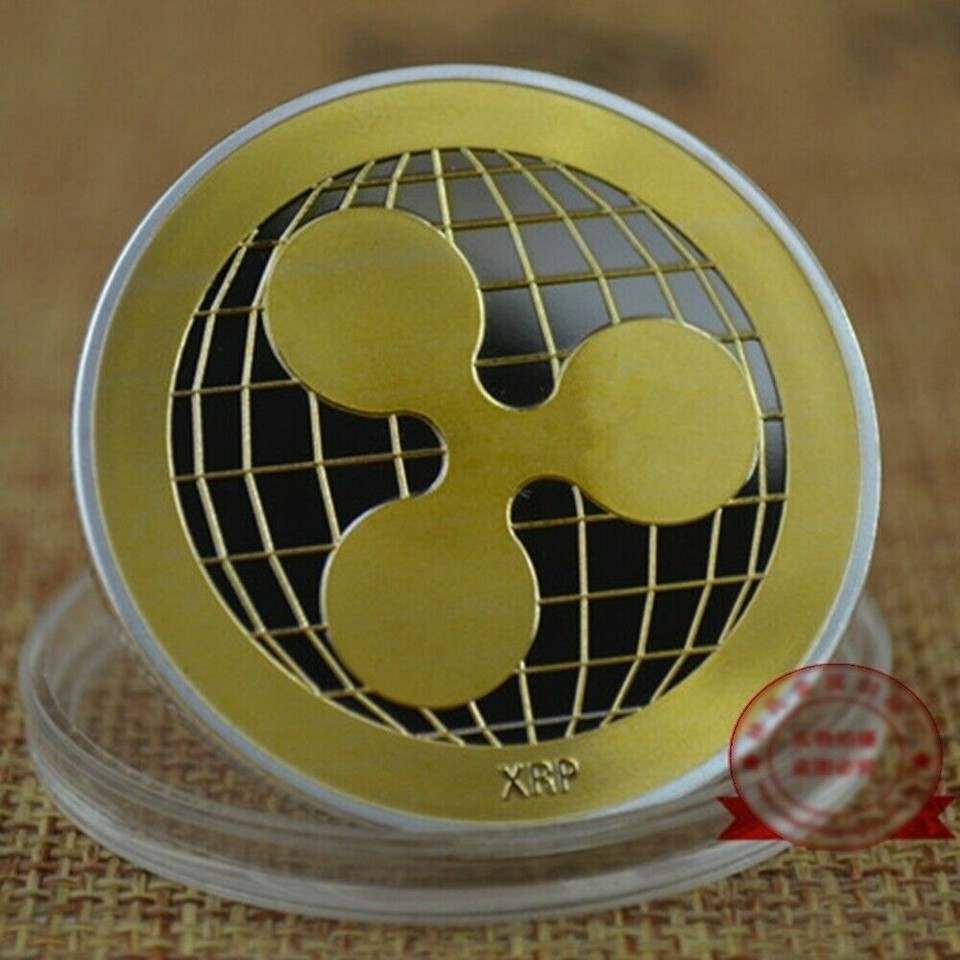 10pc Gold Silver Plate Ripple coin Commemorative Round Collectors Coin ...