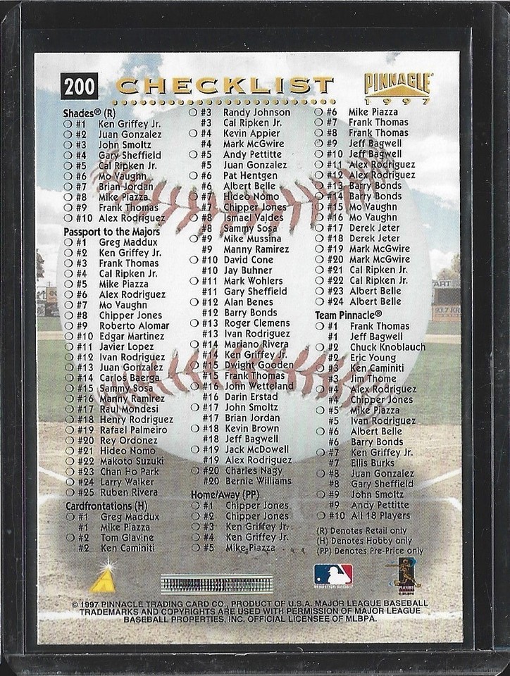 Trey Beamon - 1997 Pinnacle #200 - Chase Checklist - Pittsburgh Pirates ...