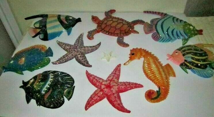 Sea Life Coastal Collection Fish Starfish Turtle Seahorse Wall Home ...
