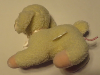 RUSS PLUSH MUSICAL LULLABY LAMB WIND UP “JESUS LOVES ME” PINK SATIN ...
