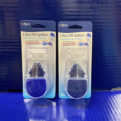 2X Apex Ultra Pill Cutter - Pill Splitter Self-Retracting Blade Guard ...