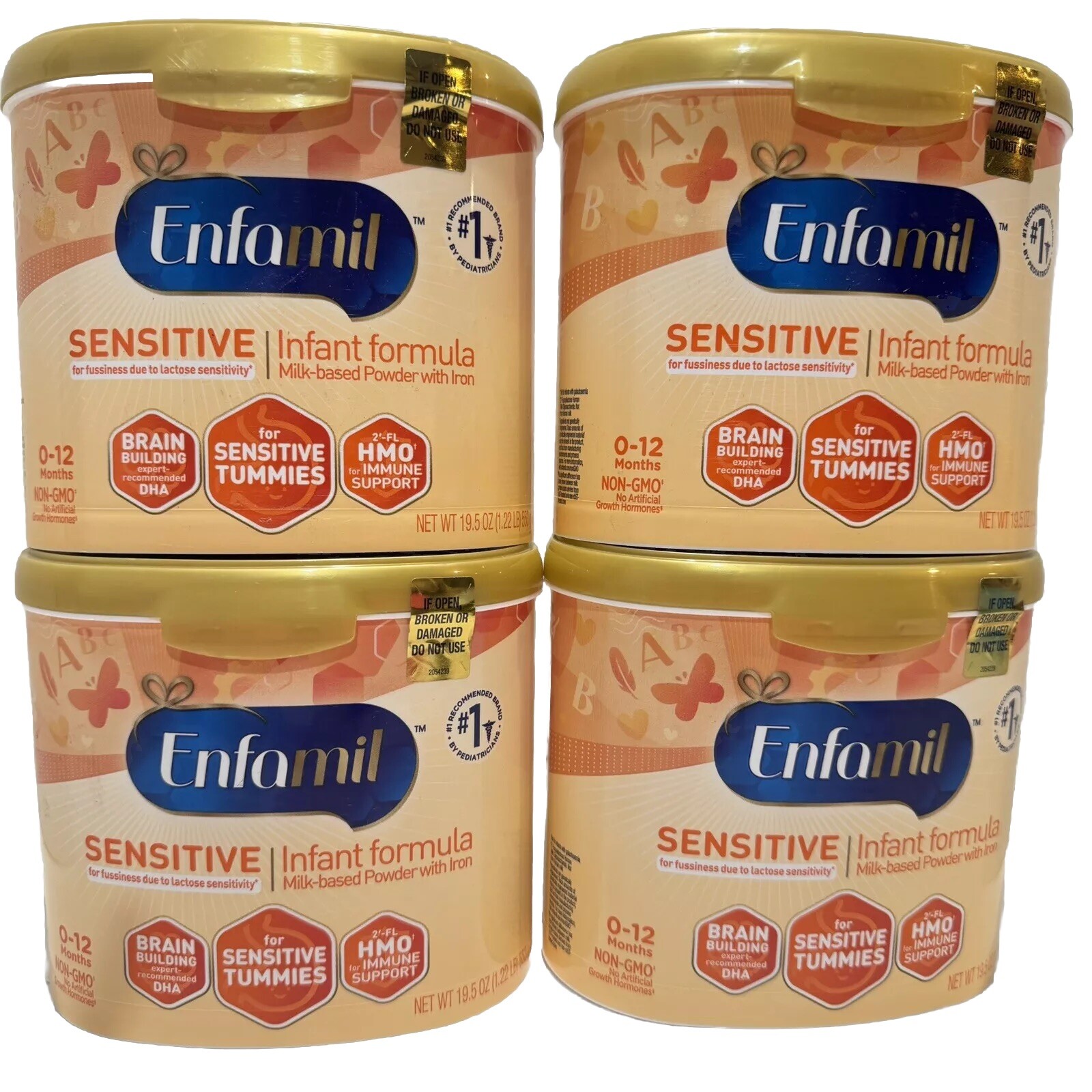Lot Of 4 Enfamil Sensitive Infant Baby Formula 19.5 oz Brand New ...