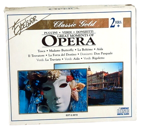 Excelsior Classic Gold Great Moments Of Opera 2 CD Set Puccini Verde ...