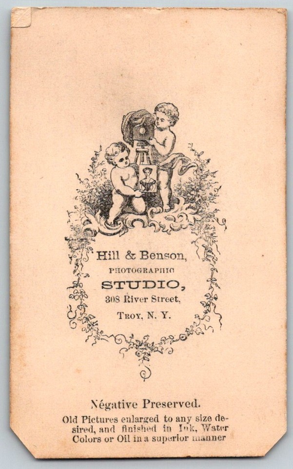 Antique CDV Circa 1860s Hill & Benson Handsome Bearded Man Troy NY | eBay