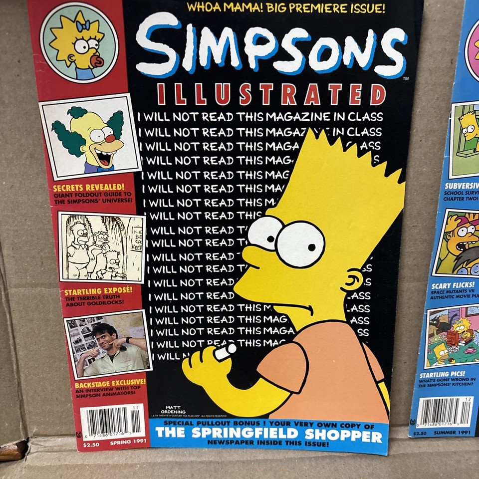 Simpsons Illustrated Premier Issue Spring 1991 Complete and Summer 1991 ...