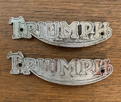 TRIUMPH Gas Tank Badge Emblem Set 3T 5T 6T T100 T110 T120 TR5 TR6 T20 ...