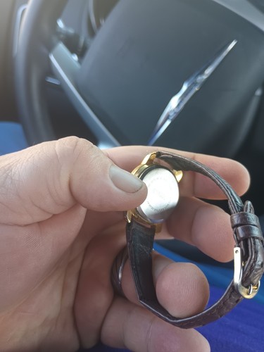 Gitano Moon Phase Woman Watch Brown Leather Band Date Untested Parts Or ...