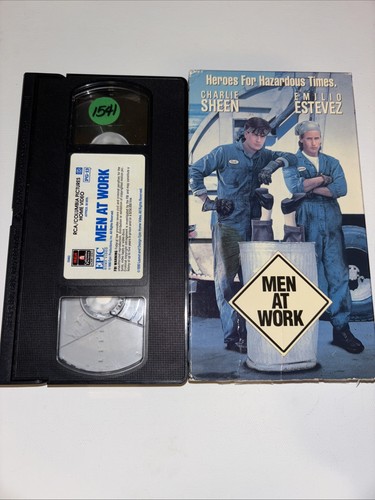 Men At Work (VHS, 1990) Charlie Sheen, Emilio Estevez 90's Cult Comedy ...