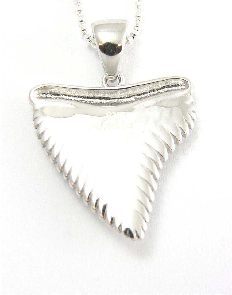 GENUINE INLAY HAWAIIAN KOA WOOD SHARK TOOTH PENDANT 21MM STERLING ...