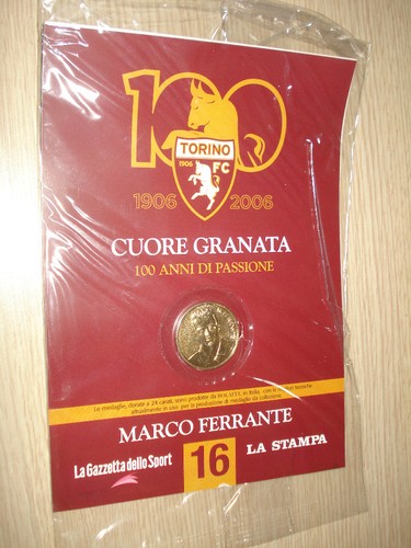 Medal No. 16 Marco Ferrante Torino FC Granata Heart 100 Years of ...
