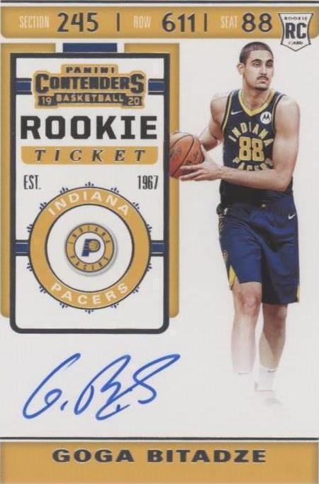2019-20 Panini Contenders - Rookie Ticket Goga Bitadze #136 (AU, RC ...