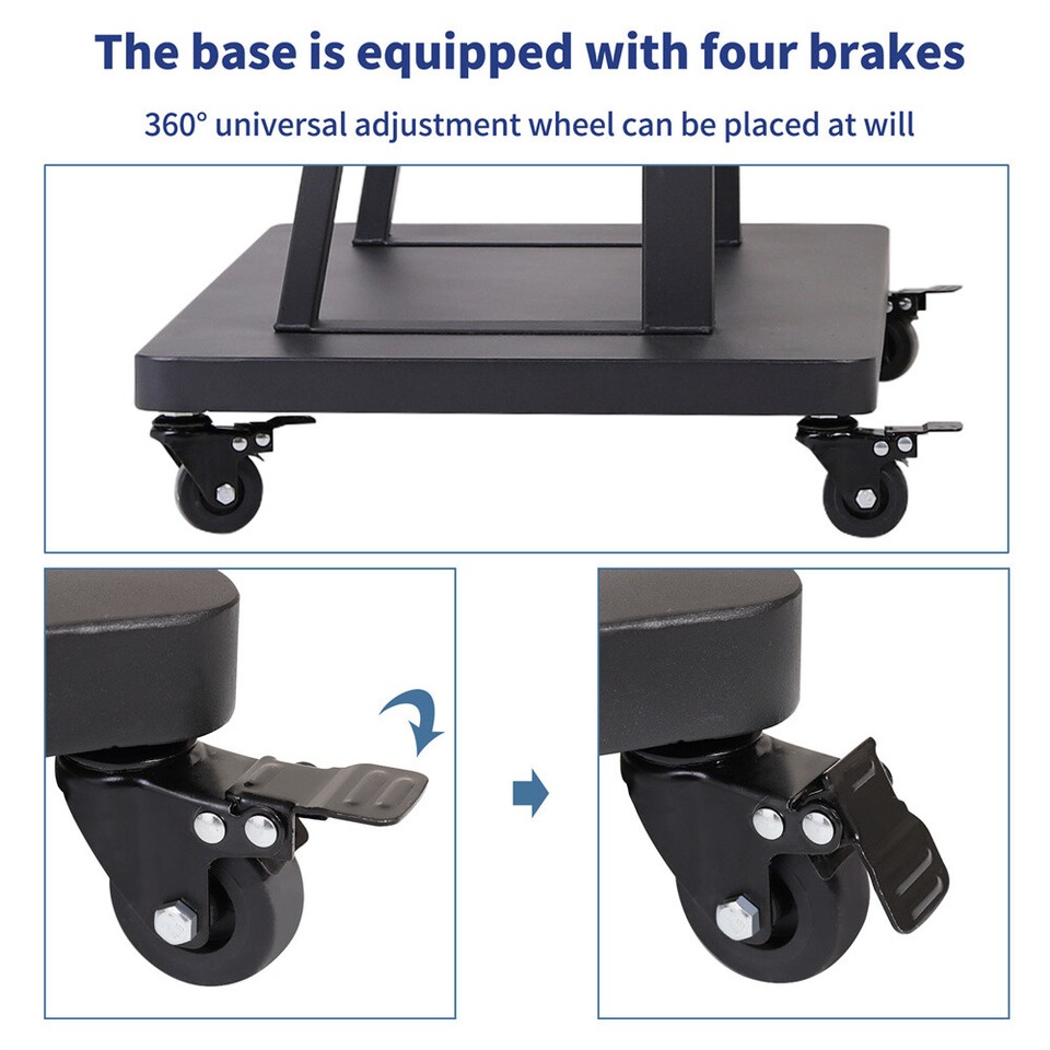 Rolling TV Cart Bracket TV Floor Stand Mount 32-80" for Home Meetings ...