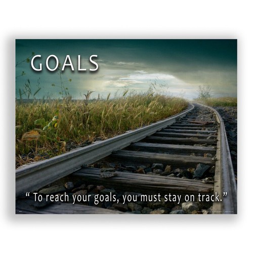 Train Track Motivational Poster Art Print Kids Classroom Wall Decor ...