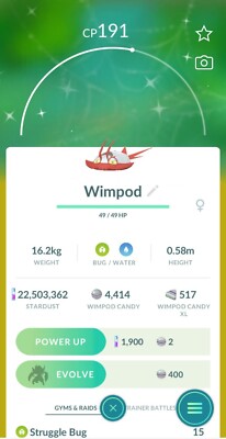 Shiny Wimpod Pokemon Trade Go | eBay
