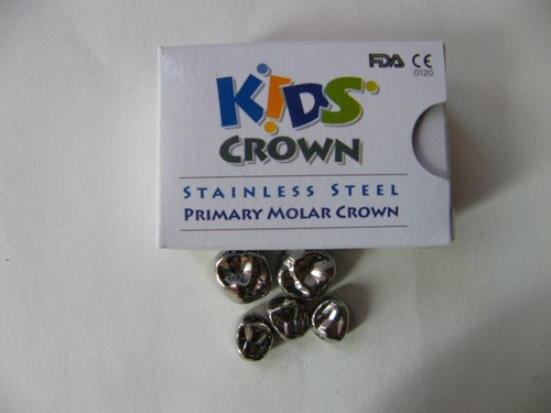 5pcs:Stainless Steel Primary Kids Crown Molar (Pre-crimped, Pre-trimmed ...