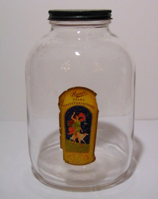 Vintage Bunte Brothers Diana Stuft Confections Candy Jar Graphic Label ...
