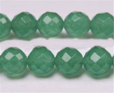 Genuine 10mm Natural Green Jade Faceted Round Loose Beads Gemstone 15 ...