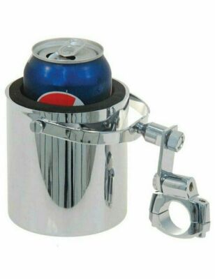 Universal Motorcycle Handlebar Cup Holder Chrome fit For Harley Fits ...