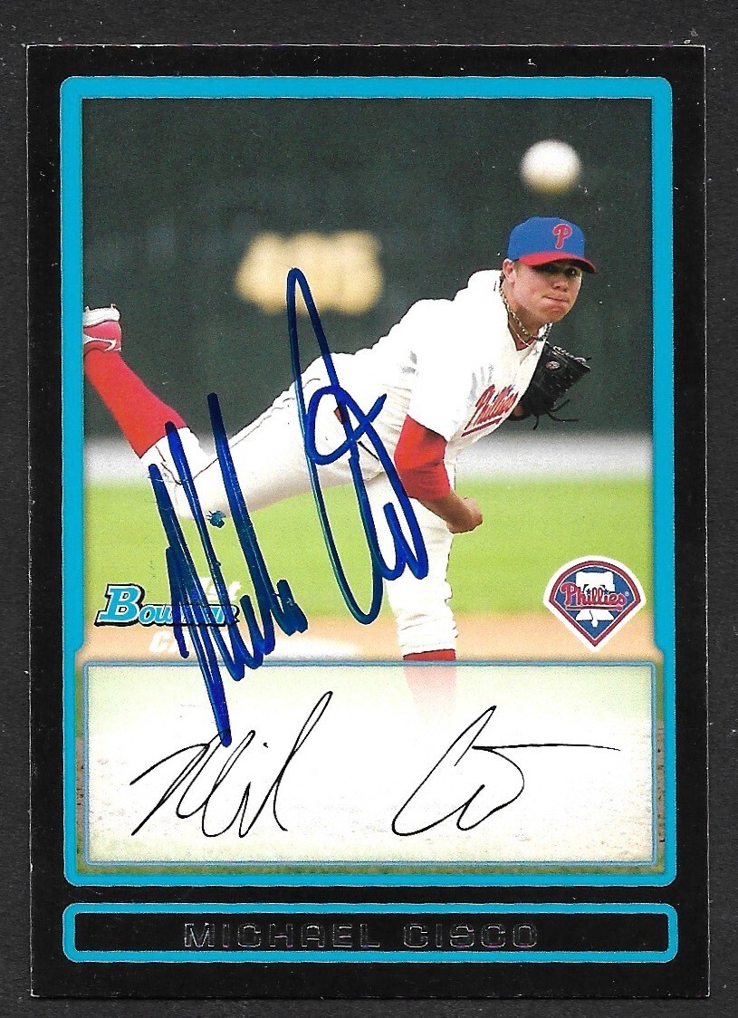 2009 BOWMAN BP 90 Michael Cisco PHILADELPHIA PHILLIES SIGNED AUTOGRAPH ...