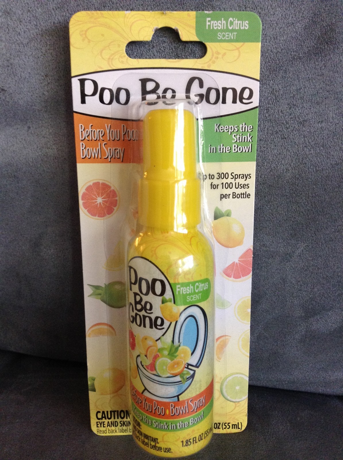 POO BE GONE FRESH CITRUS BATHROOM TOILET BOWL SPRAY 1.85 FL OZ BOTTLE ...