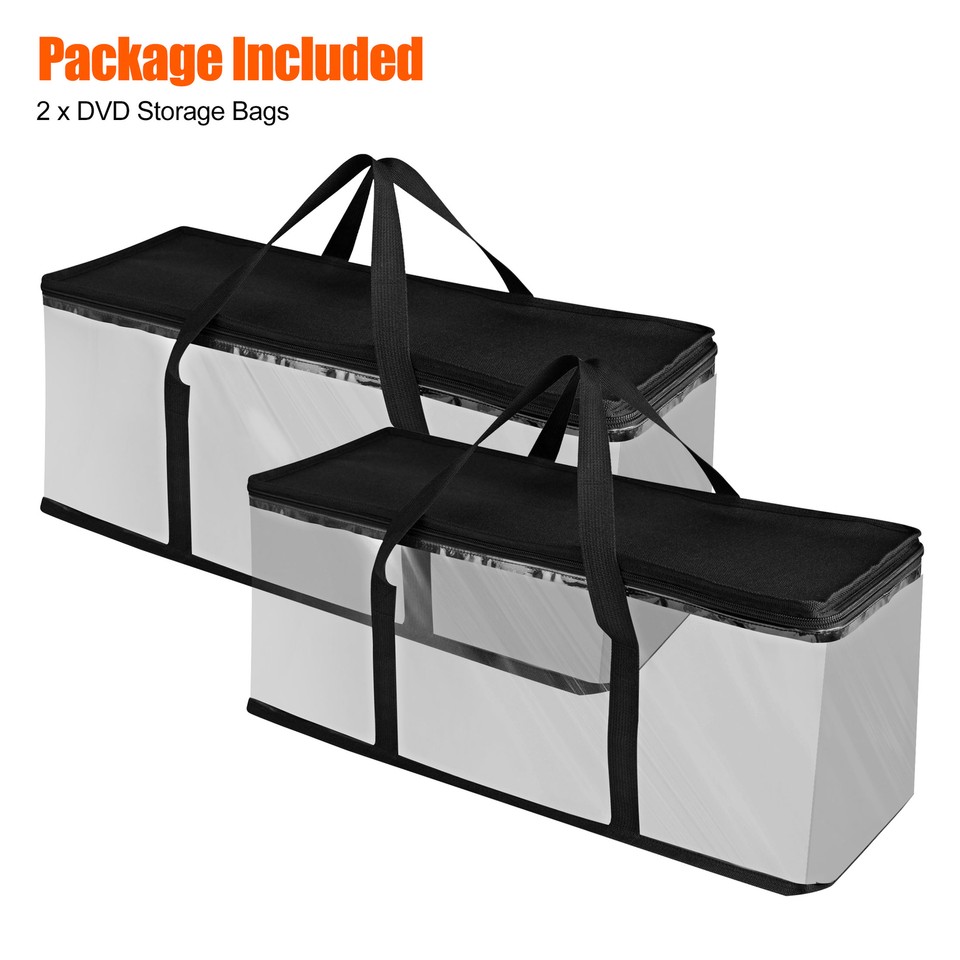 2pcs DVD Storage Bags, Clear Plastic CD Case Holder Media Organizer ...
