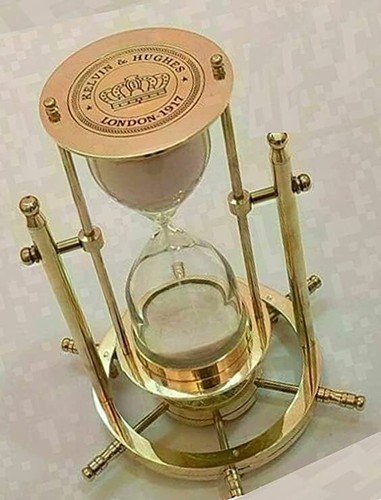 Handmade Nautical Brass Stand Revolving and Timer 8 Inch Ship Maritime ...