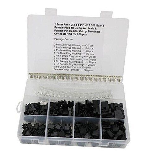 600 Pcs 2.5mm Pitch 2 3 4 5 Pin JST SM Connector Male&Femal Plug Hosuing | eBay