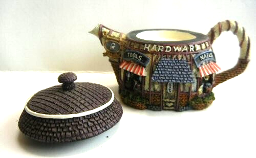 HOMETOWN WHIMSICAL 2 3/4"H MINIATURE LIDDED TEAPOT COTTAGE HARDWARE ...