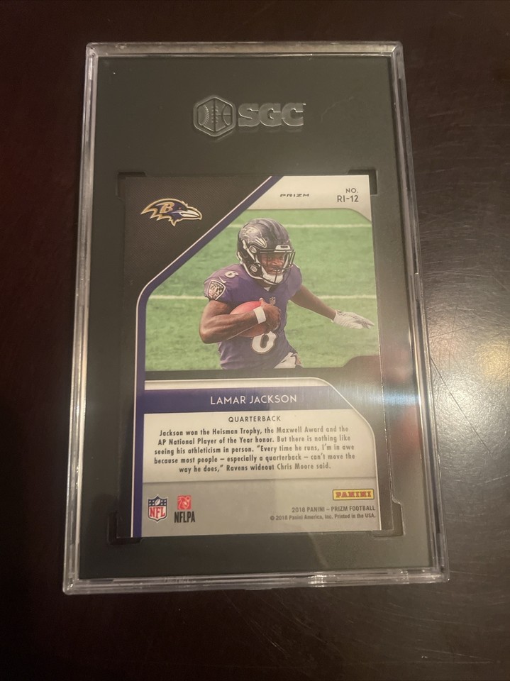 2018 Lamar Jackson Panini Prizm Rookie Introduction Silver RC! SGC 9 ...