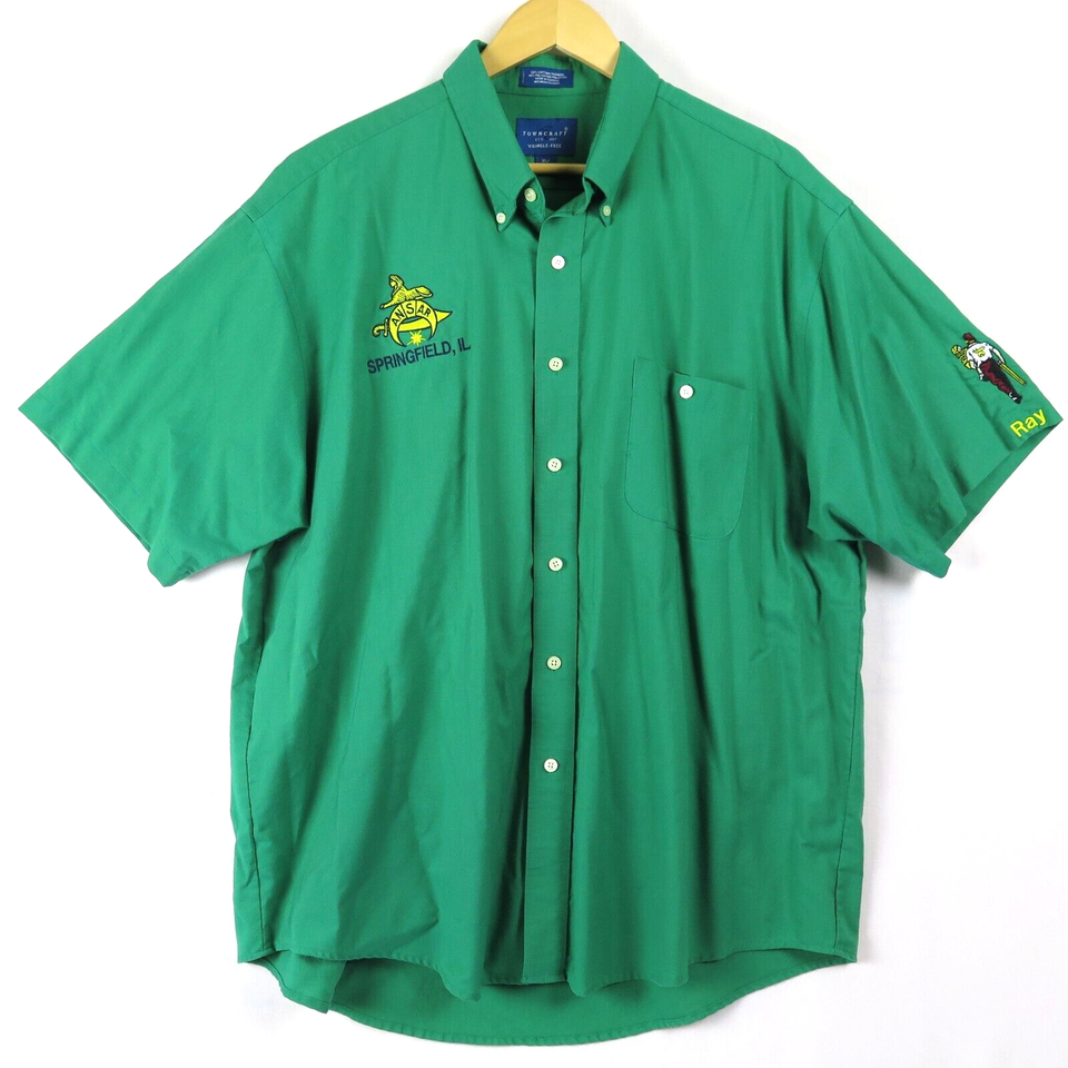Ansar SHRINERS Shirt Men's XL Green VTG Towncraft w/ Embroidery ...