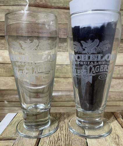 2 Vintage Michelob Specialty Ales & Lagers Etch Libbey 12oz Bar Beer 6.5" Glass | eBay