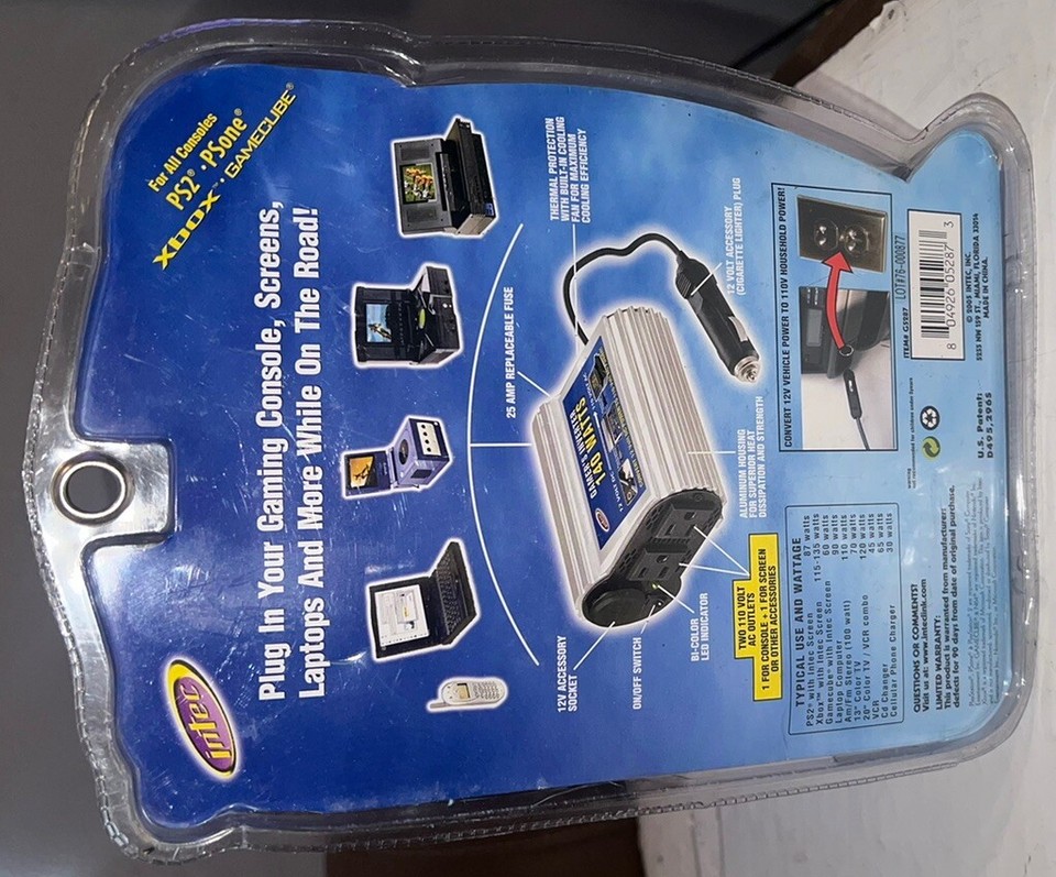 Power Inverter 140 Watts 12 Volt DC to 110 Volt AC Car Outlets by Intec ...