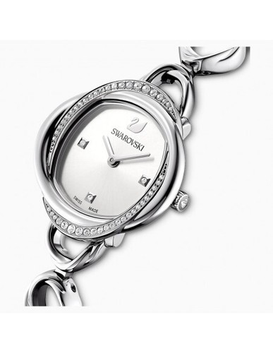 Swarovski Crystal Flower watch Swiss Made, Metal bracelet, Silver tone ...