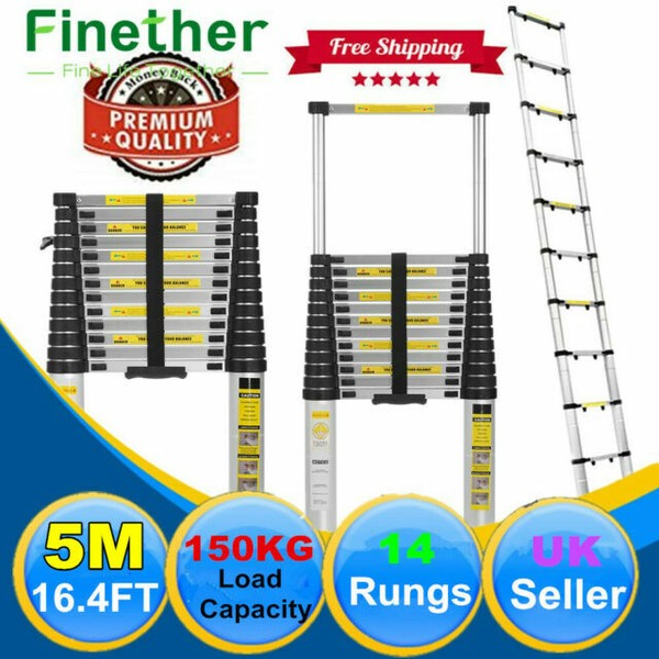 Finether 5m Aluminium Telescoping Extension Ladder for sale online | eBay