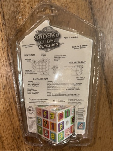 NIP Sudoku Cube! Keychain By Jay Brain Teaser Twist Puzzle Please Read ...