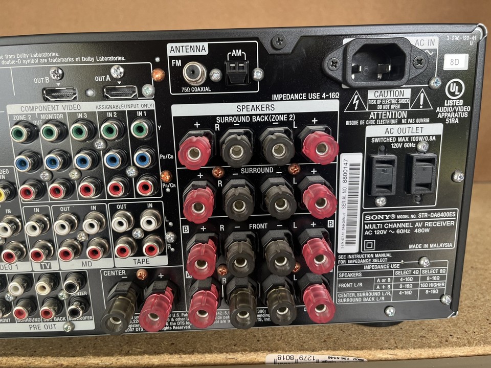 Sony STR-DA6400ES Discrete 7 Channel Amplifier Receiver 120W Stereo NO ...