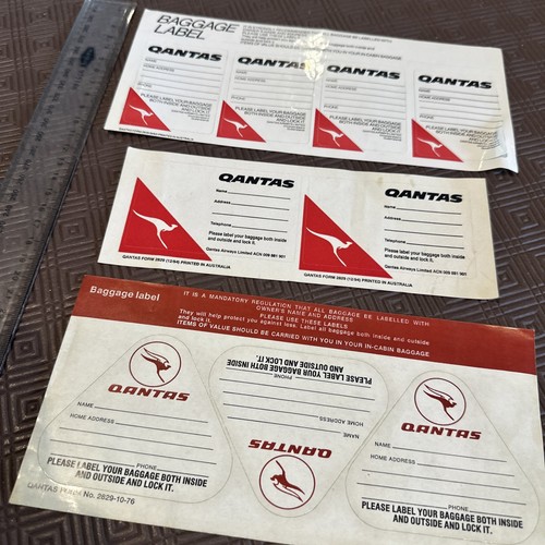 QANTAS Assorted Luggage Labels Decals Lot 3 Vintage | eBay Australia