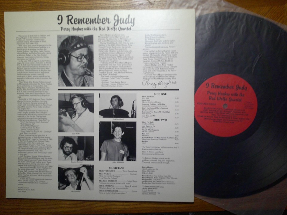 PRIVATE JAZZ LP RECORD /PERCY HUGHES RED WOLFE QUARTET/I REMEMBER JUDY ...