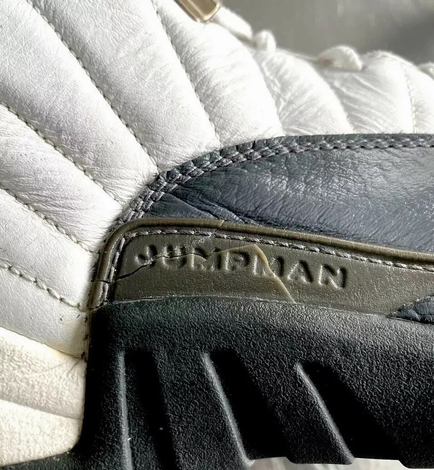 (VTG) AIR JORDAN 12 XII RETRO 2003’ WHITE/FLINT-GREY/SILVER MENS SIZE ...