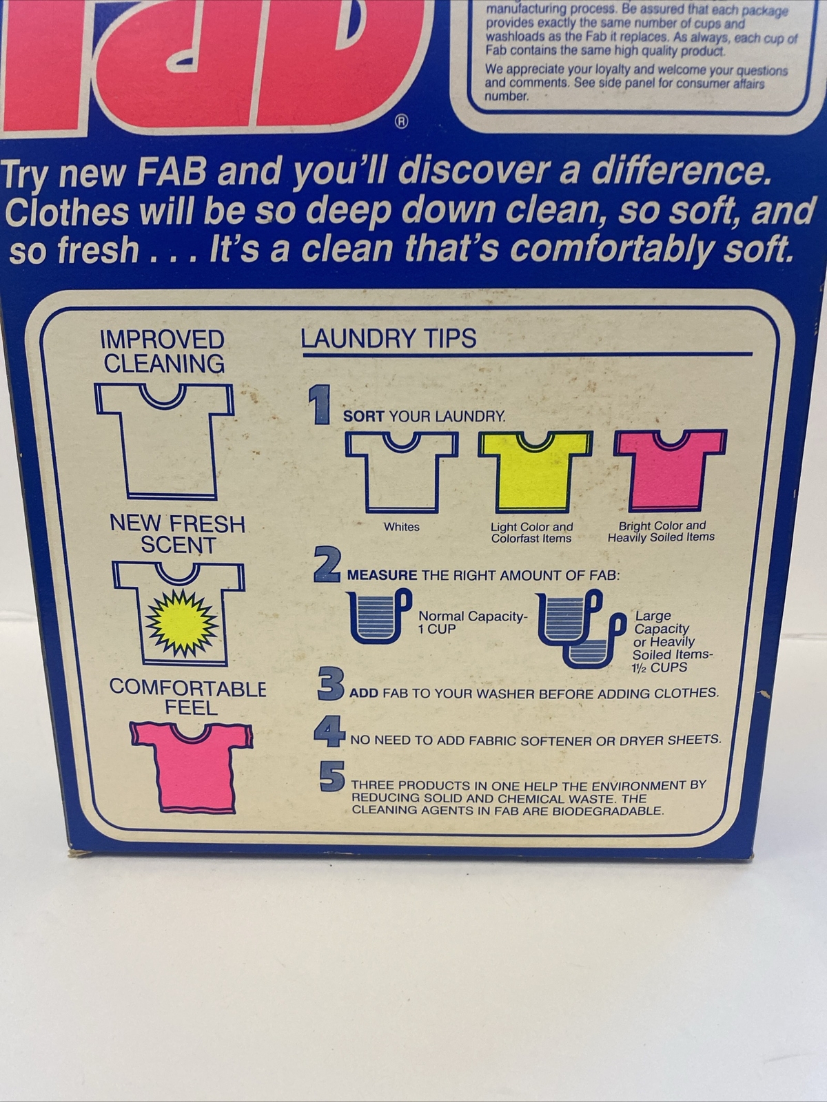 VINTAGE Giant Size NEON Fab Laundry Detergent Powder Movie Prop Retro ...