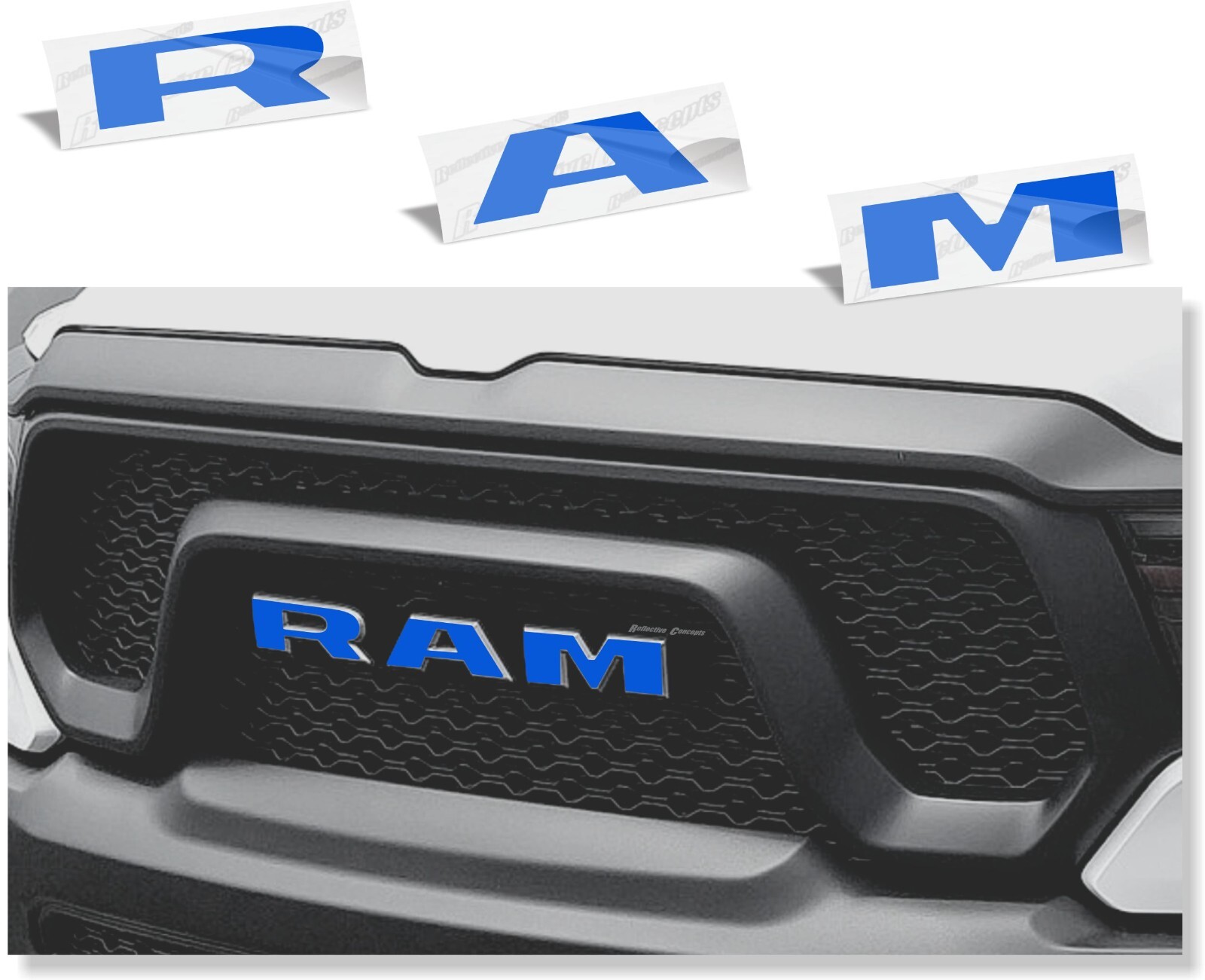 RAM Grille Emblem Overlay Decal Sticker for 2019-2024 Ram 1500 Rebel | eBay