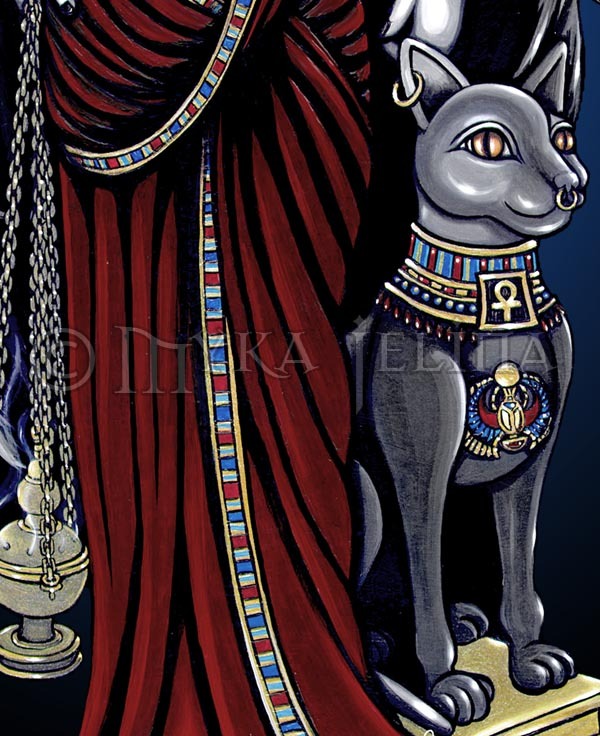 Egyptian Angel Gothic Bastet Tribal Fairy Signed Print NEFERTARI Myka ...