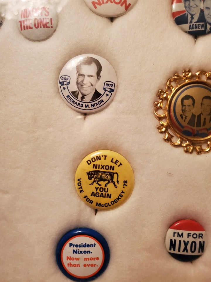 Vintage President Nixon RARE Political Buttons encased lot collection ...