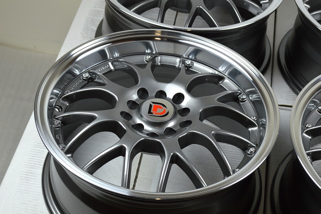 Set of 4 New 16x7 DDR R1 Gunmetal/Machined Lip 16" Wheels Rims 5x100 ...
