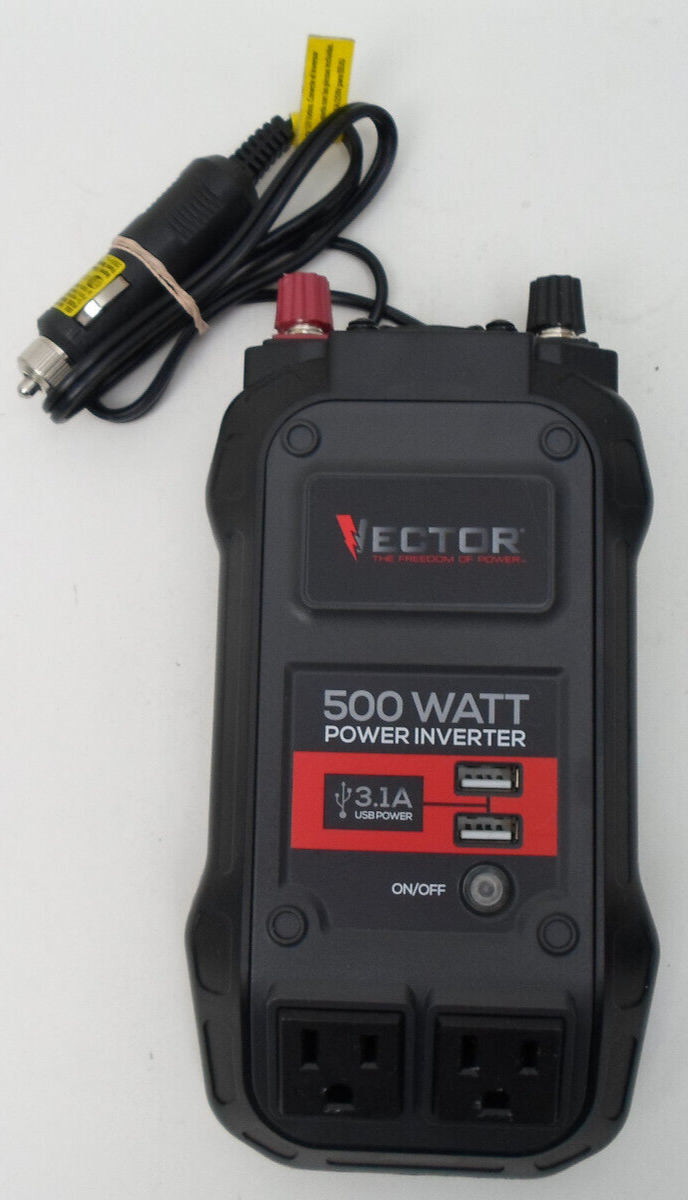 VECTOR 500 Watt Power Inverter, Dual Power Inverter, Two USB Charging ...