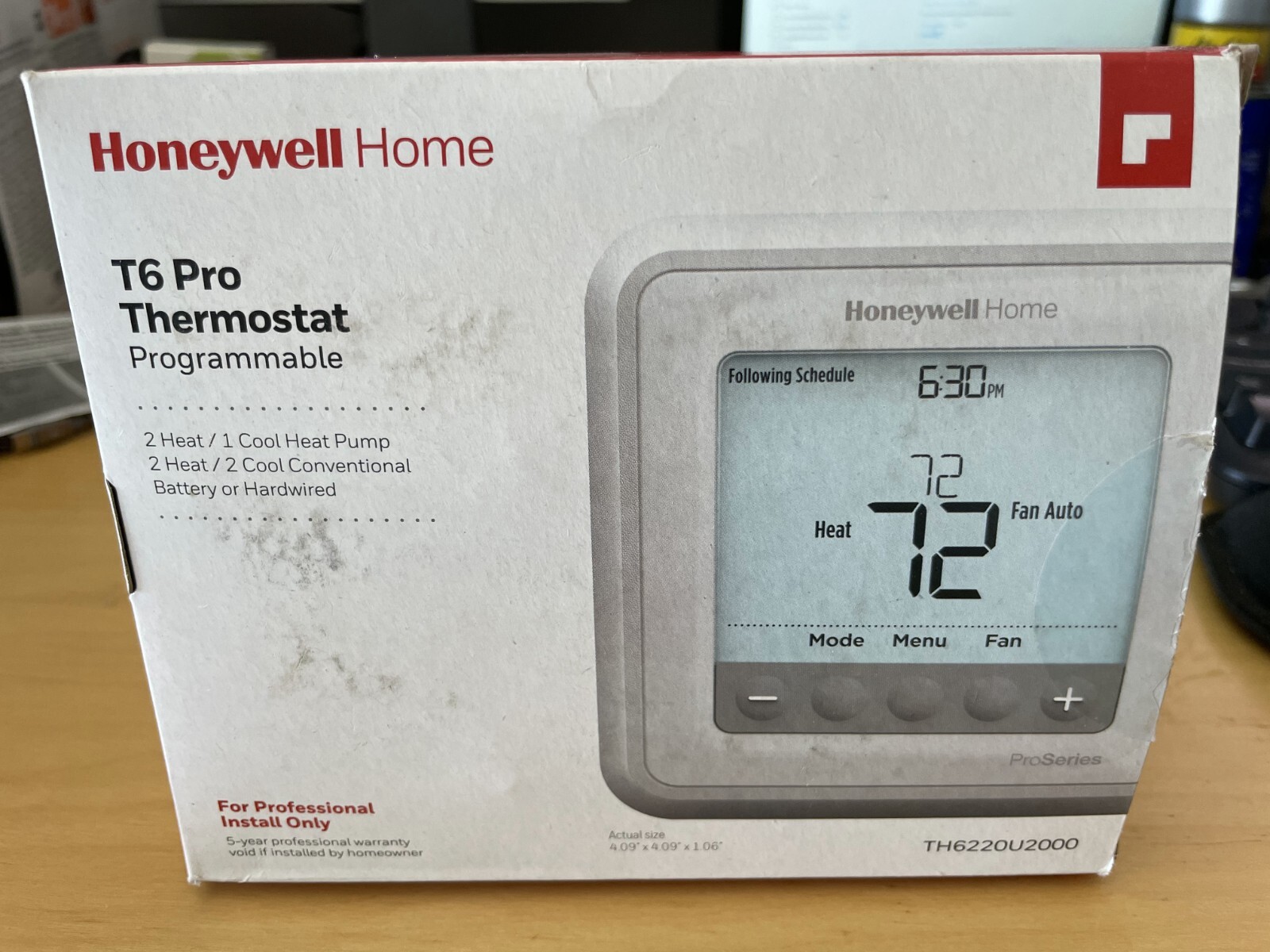 Honeywell+T6+Pro+Digital+Programmable+Thermostat+Th6220u2000 for sale ...