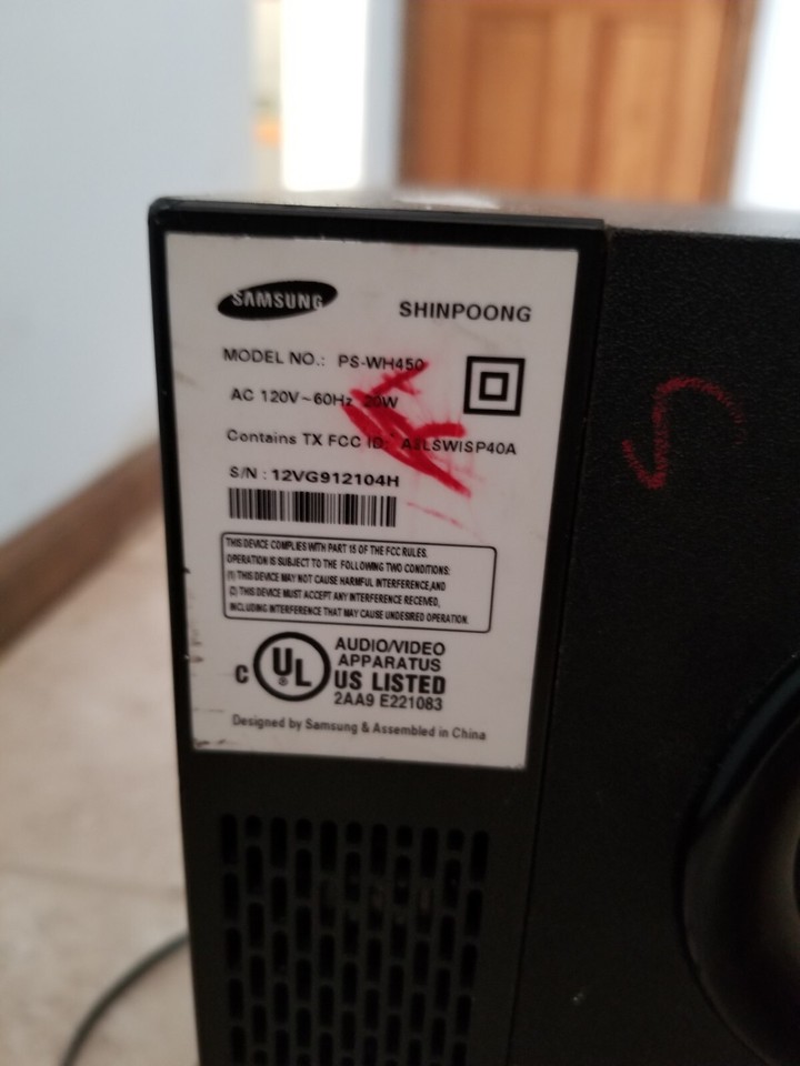 Samsung PS-WJ470 Powered Wireless Subwoofer | eBay